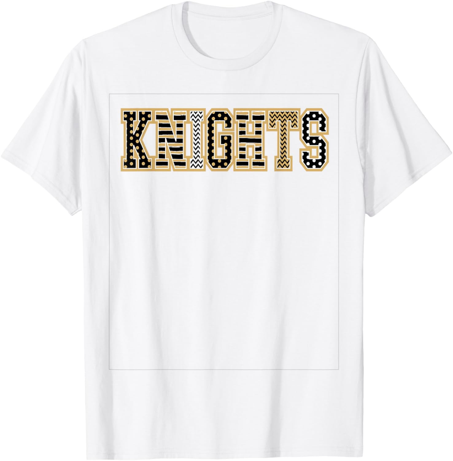 Knights Mascot Word Gold Black White T-Shirt men and women can wear ...