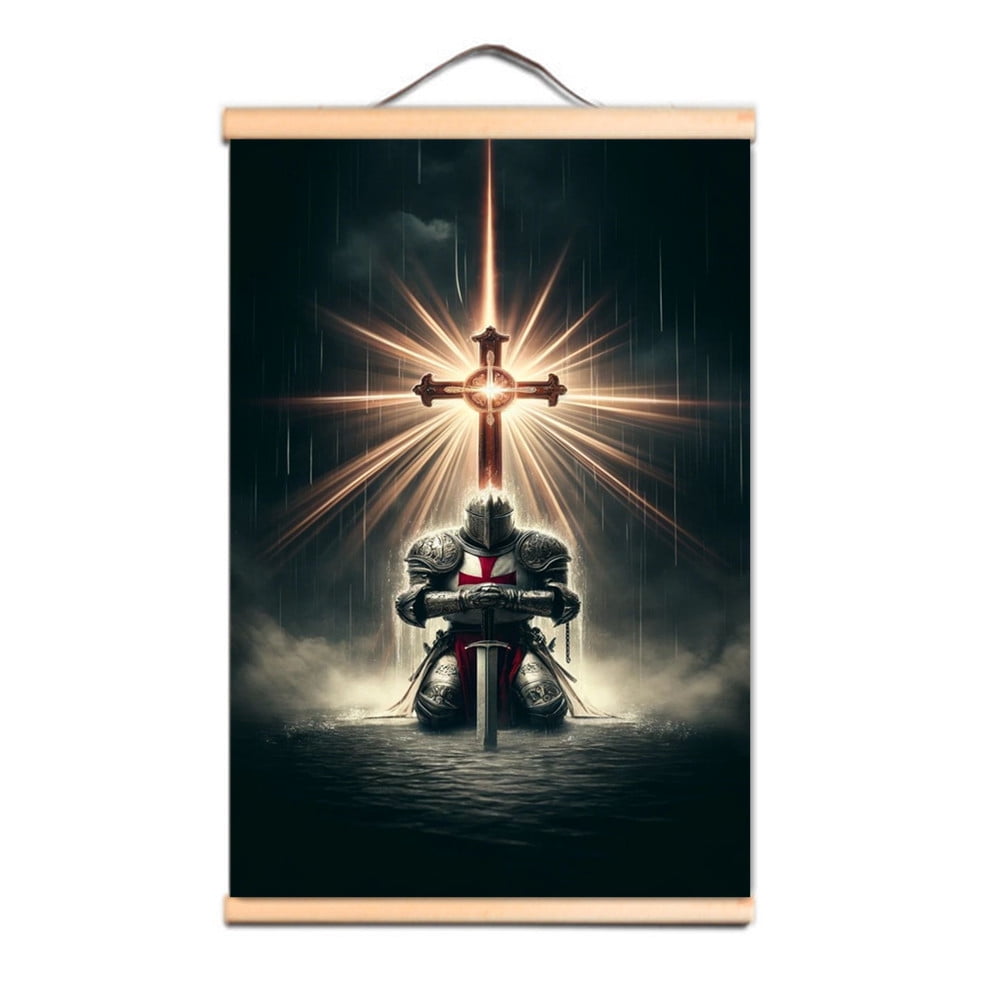 Knights Templar Armor Warrior Scroll Print Poster Landscape Wall Art ...
