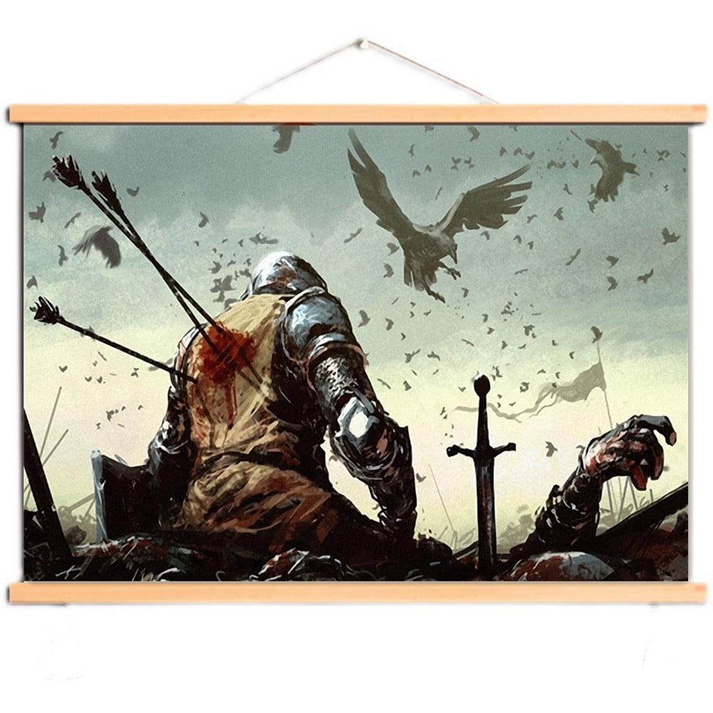 Knights Templar Armor Warrior Scroll Print Poster Landscape Wall Art ...