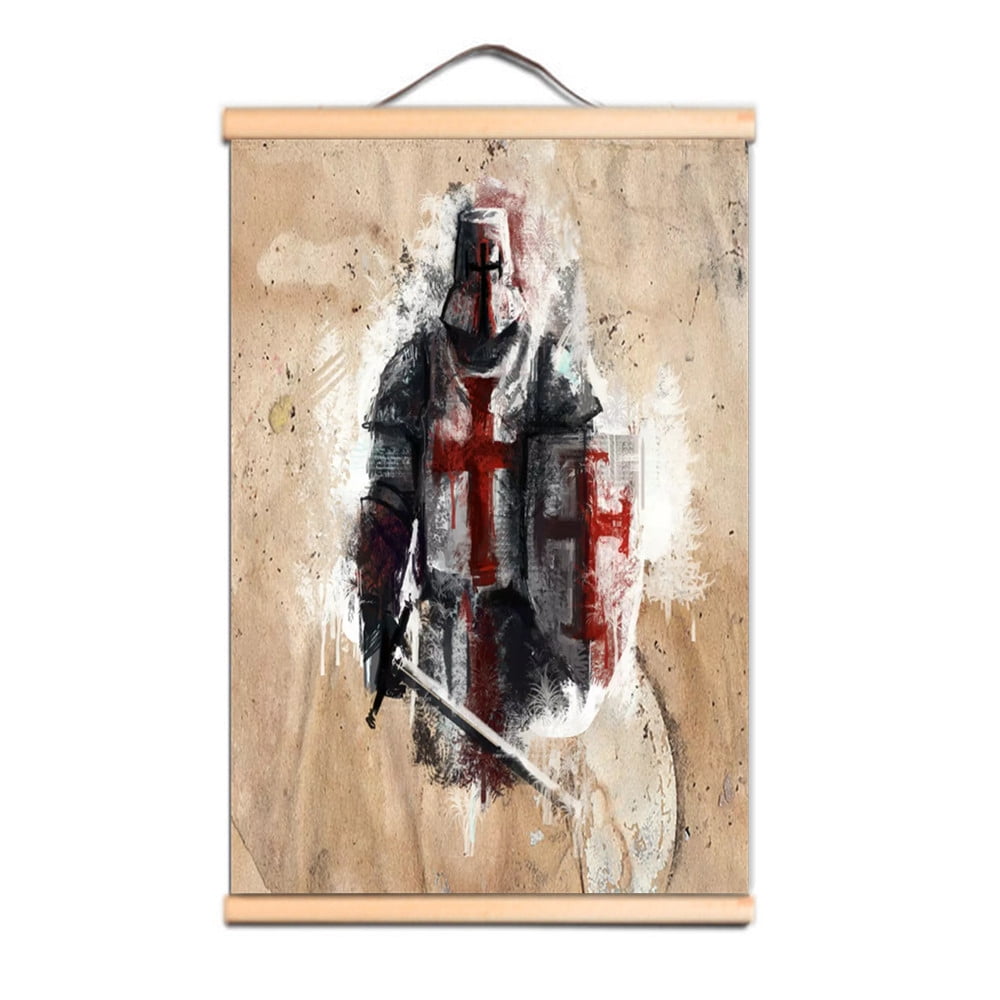 Knights Templar Art Decor Tapestry, Crusader Armor Warrior Posters and ...