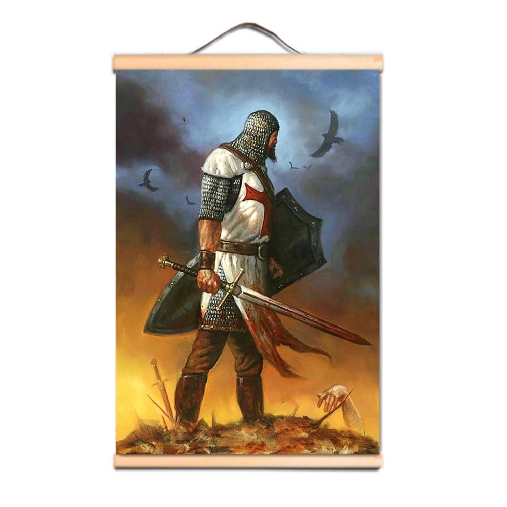 Knights Templar Art Decor Tapestry, Crusader Armor Warrior Posters and ...