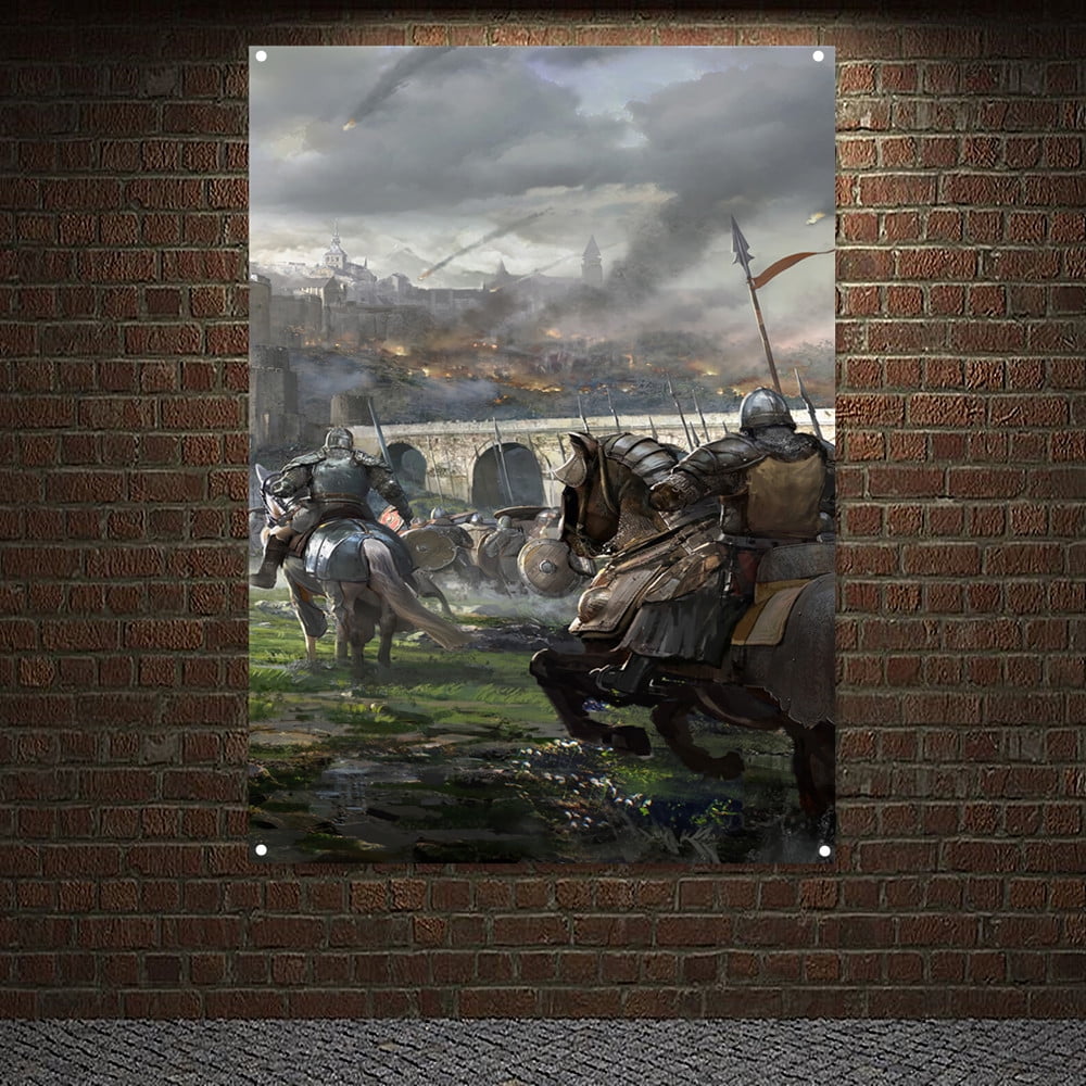 Knights Templar Art Decorative Banner Wall Hanging Tapestry 38" x 57 ...