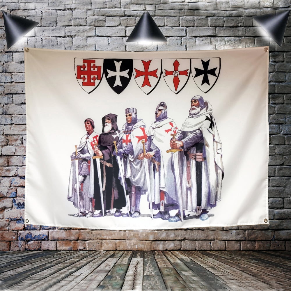 Knights Templar Art Posters and Prints Wall Chart Tapestry Christian Crusade Wall Art Banner ...