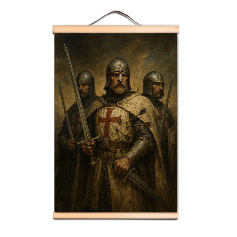 Knights Templar Artwork Tapestry Wall Art Posters and Prints Crusader ...