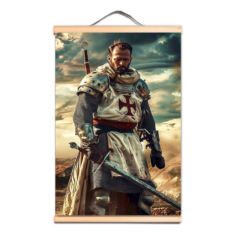 Knights Templar Battle Flag Wall Art Decorative Banner Wall Chart ...