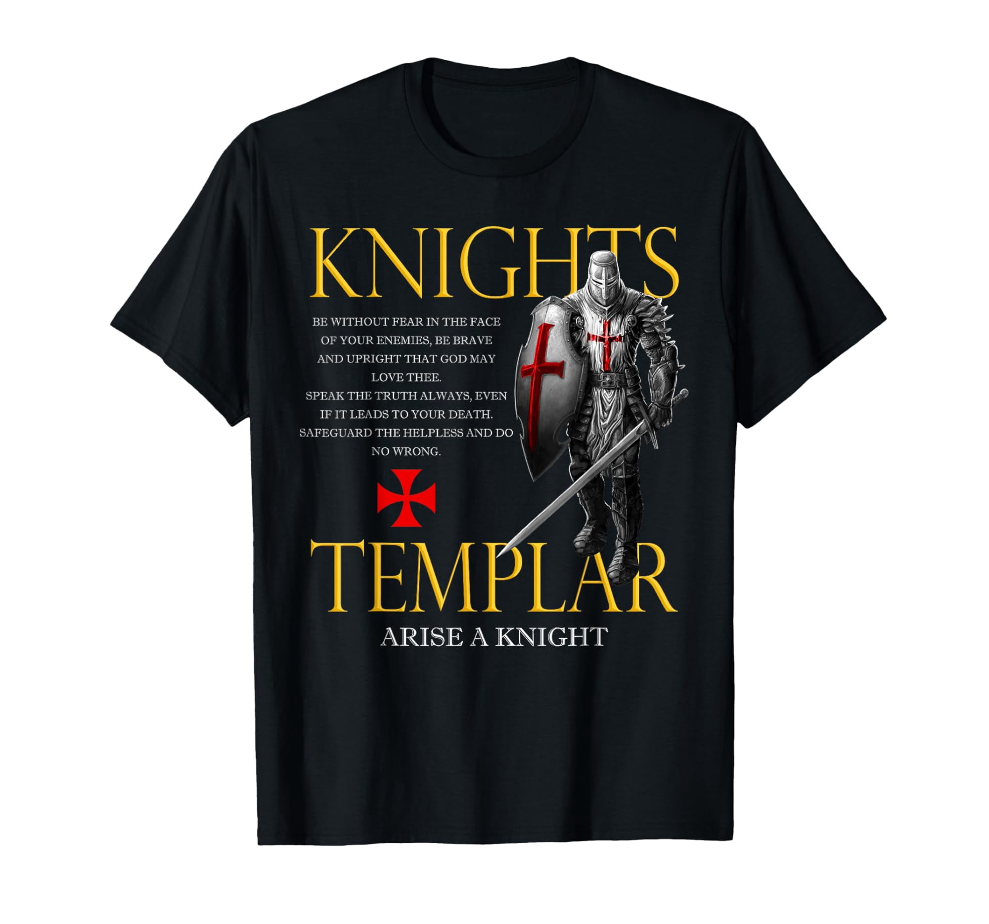Knights Templar Christian Warrior for God Christian T-Shirt - Walmart.com