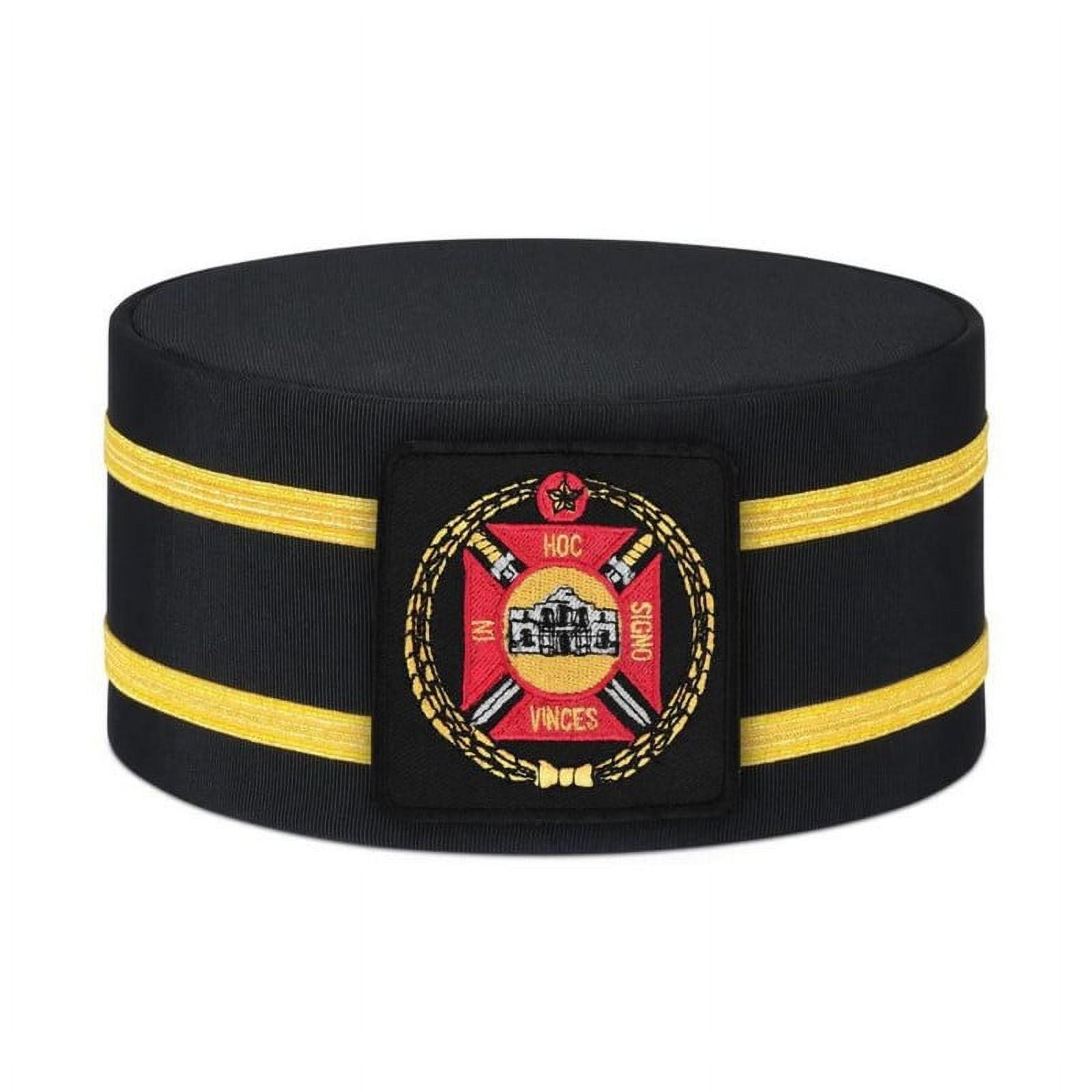 Knights Templar Commandery Masonic Crown Cap - Black Rayon with ...