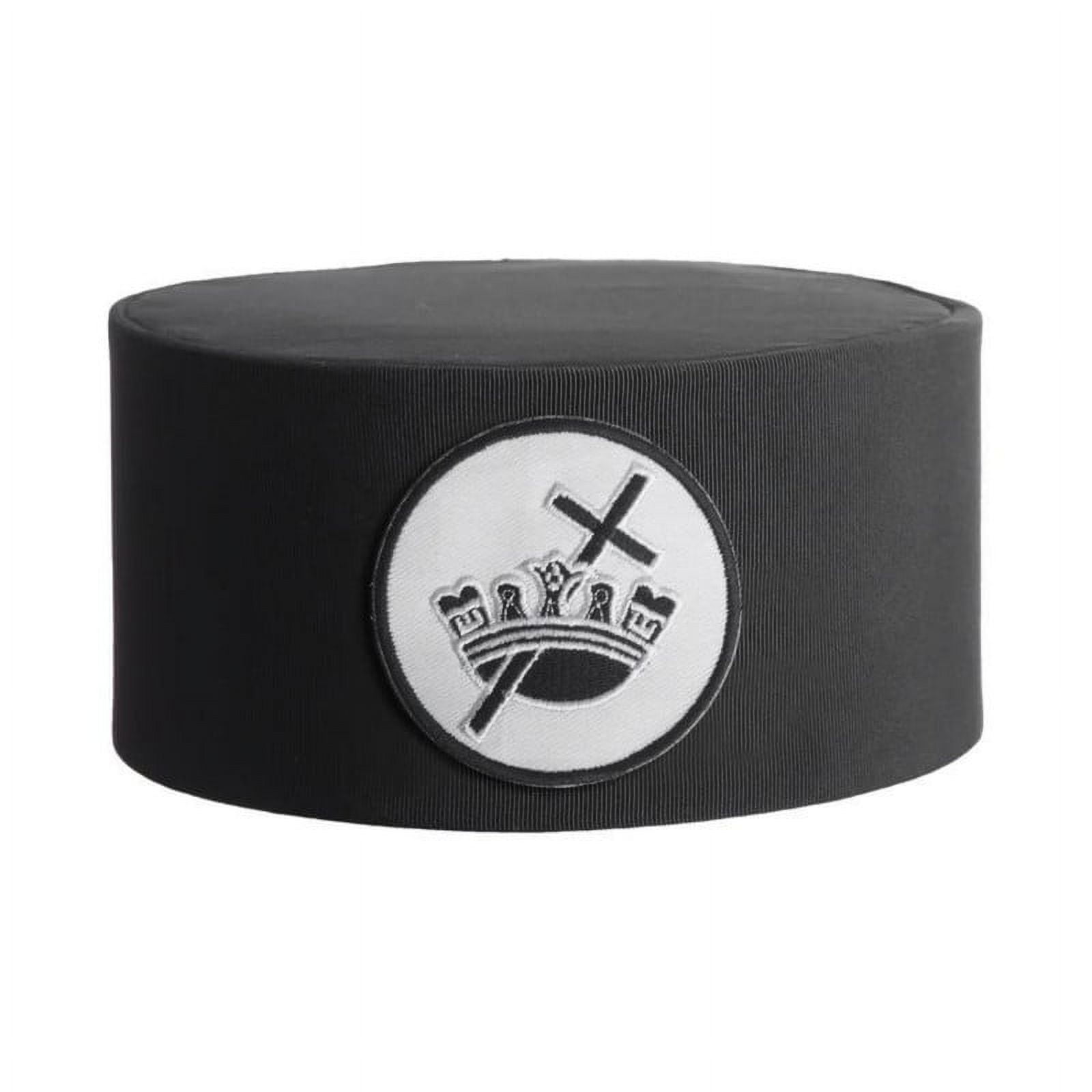 Knights Templar Commandery Masonic Crown Cap - Black Rayon with White ...