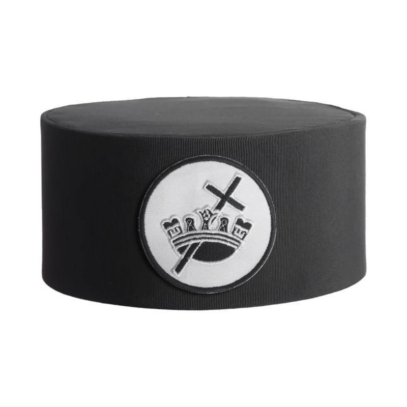 Knights Templar Commandery Masonic Crown Cap - Black Rayon with White ...