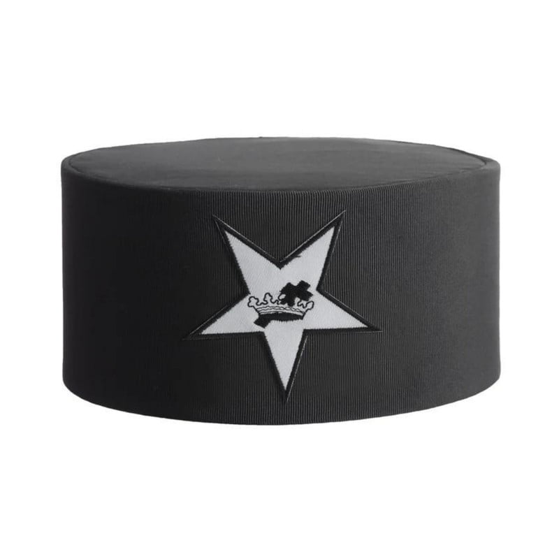 Knights Templar Commandery Masonic Crown Cap - Black Rayon with White ...