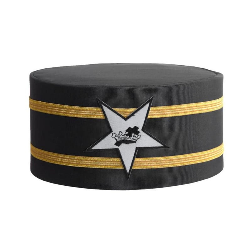 Knights Templar Commandery Masonic Crown Cap - Black Rayon with White ...