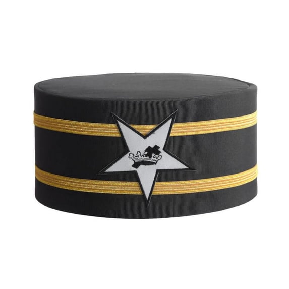 Knights Templar Commandery Masonic Crown Cap - Black Rayon with White ...