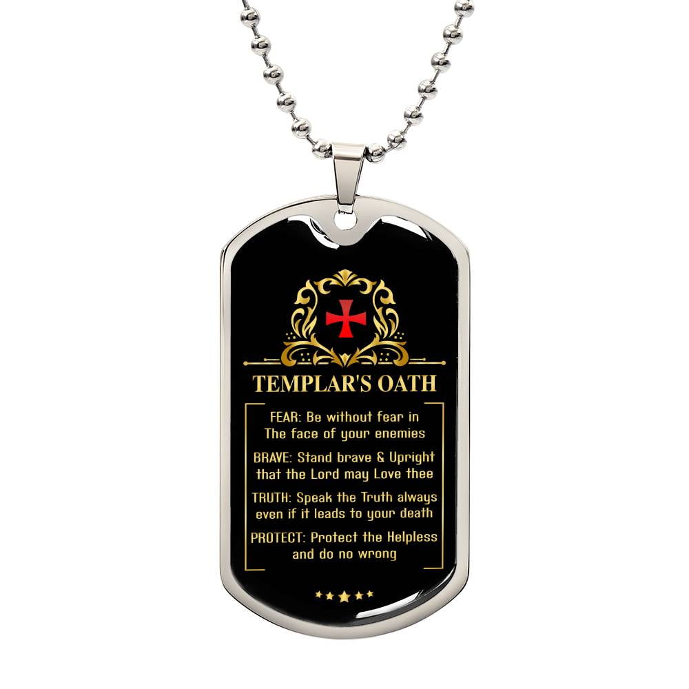 Knights Templar Cross Masonic Necklace - Non Nobis Domine Motto ...
