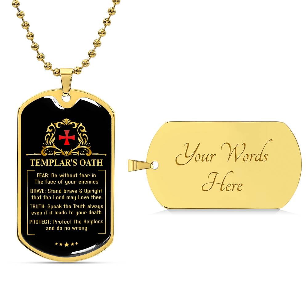 Knights Templar Cross Masonic Necklace - Non Nobis Domine Motto ...