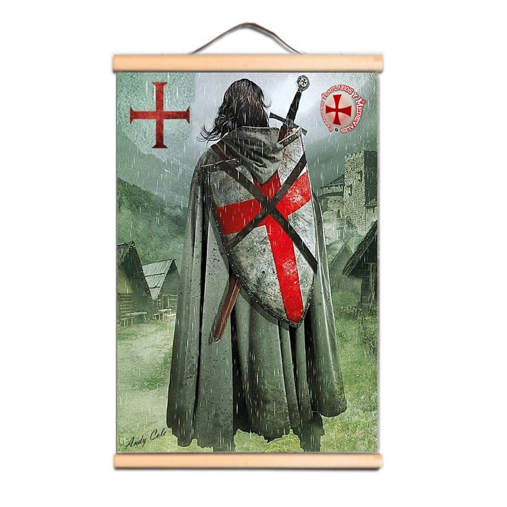 Knights Templar on Horse Art Decor, Crusader Armor Warrior Posters and ...