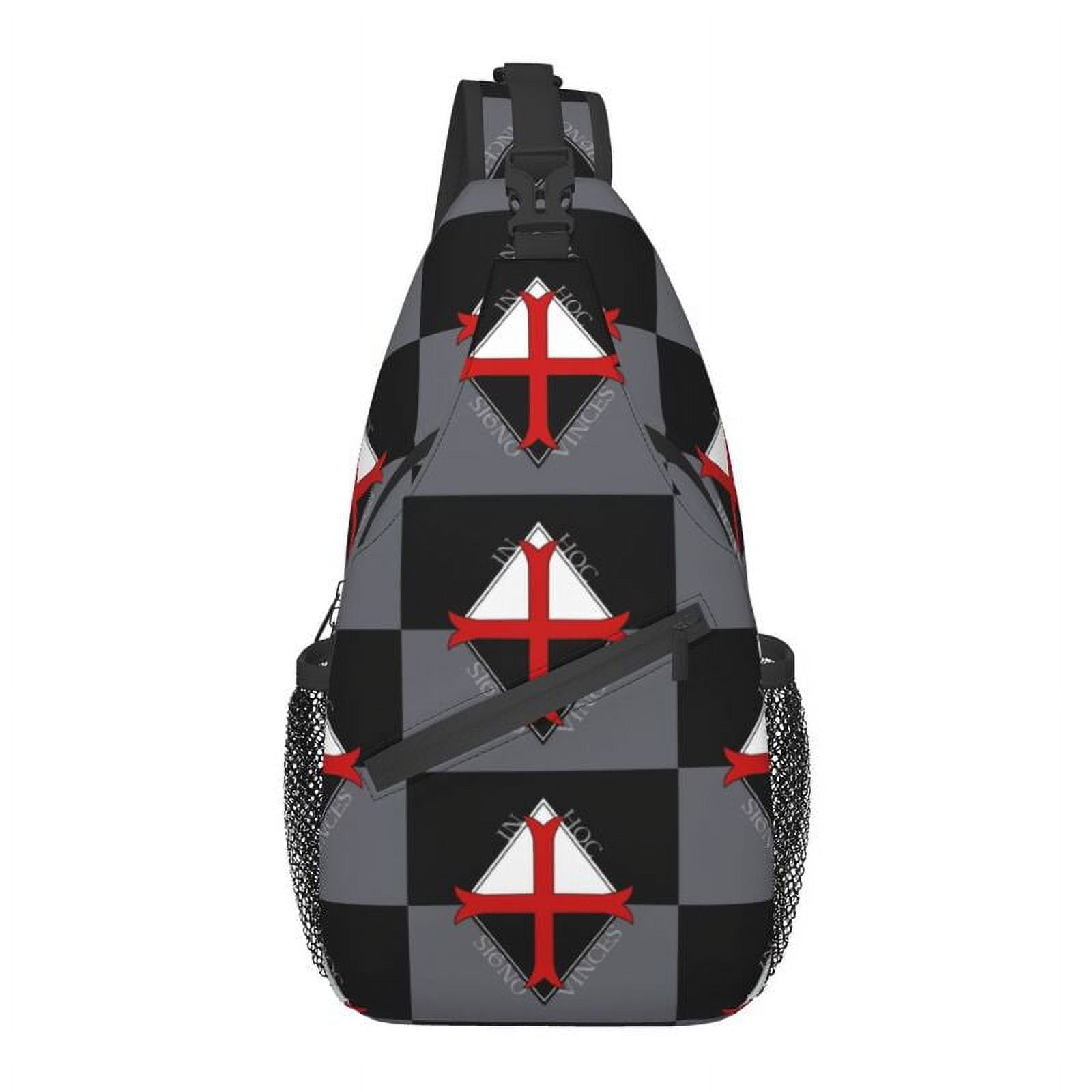 Knights Templar Medieval Emblem Sling Bag for Men Fashion Deus Vult ...