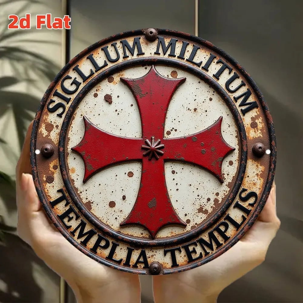 Knights Templar Medieval Order Emblem Heavy-Duty Tin Metal Signs Home ...