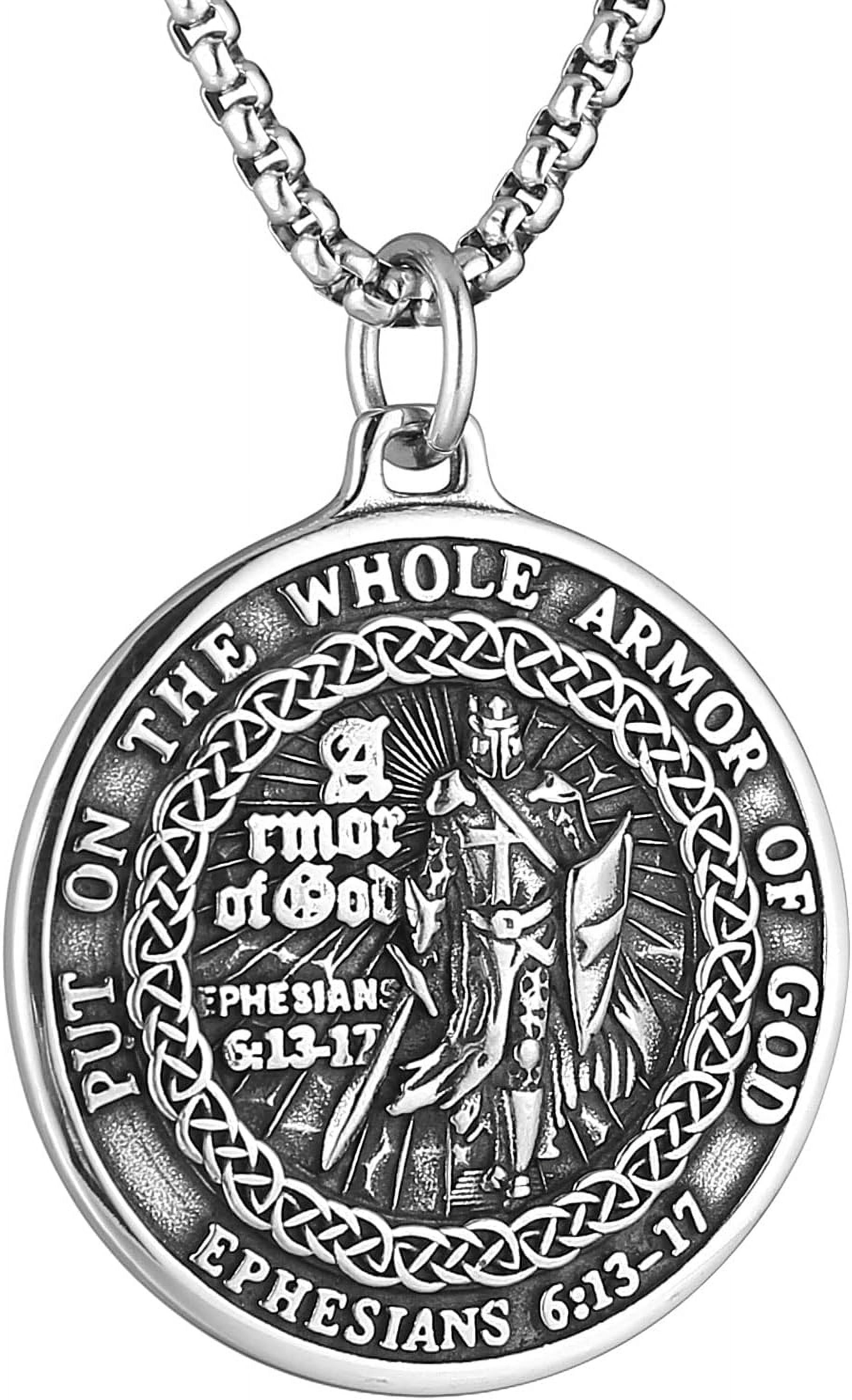 Knights Templar Necklace For Men Stainless Steel Medieval Red Cross ...