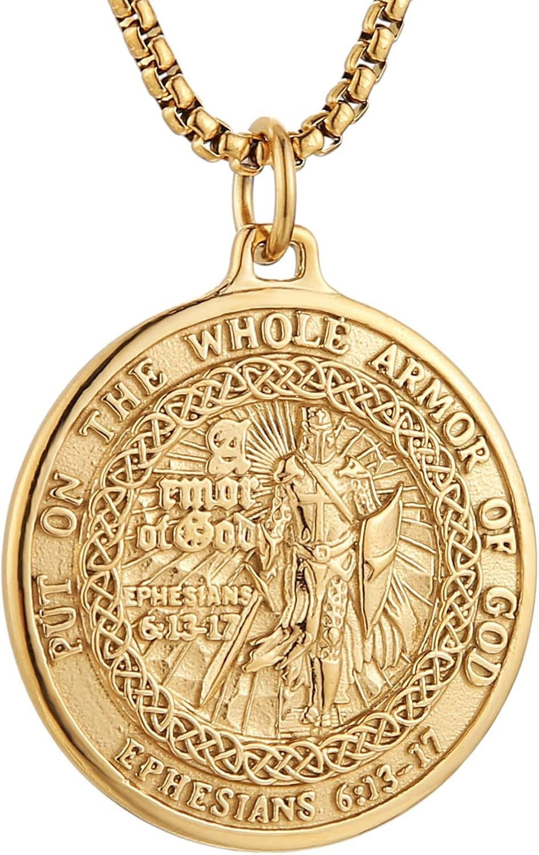 Knights Templar Necklace For Men Stainless Steel Medieval Red Cross ...