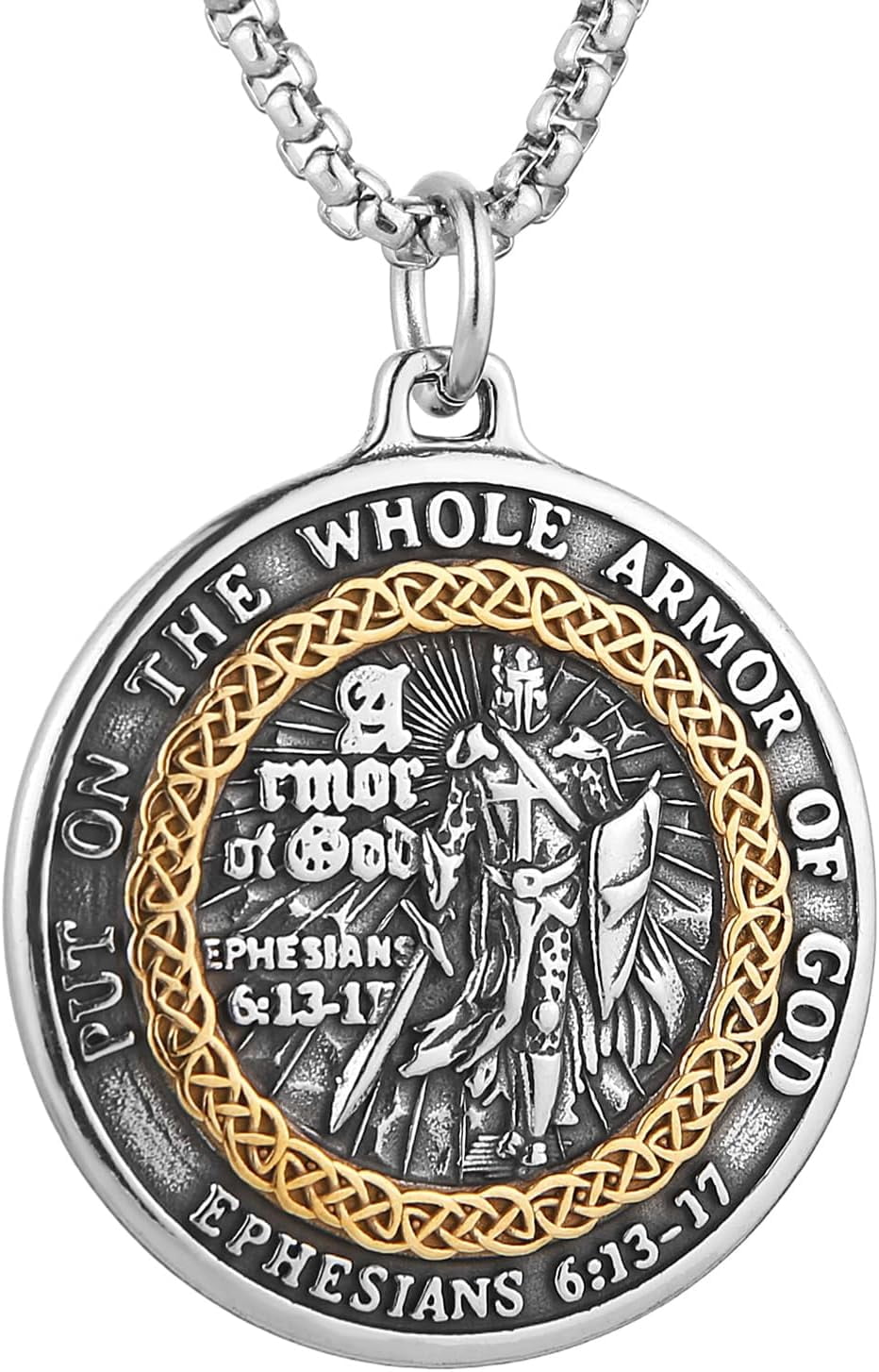 Knights Templar Necklace For Men Stainless Steel Medieval Red Cross ...