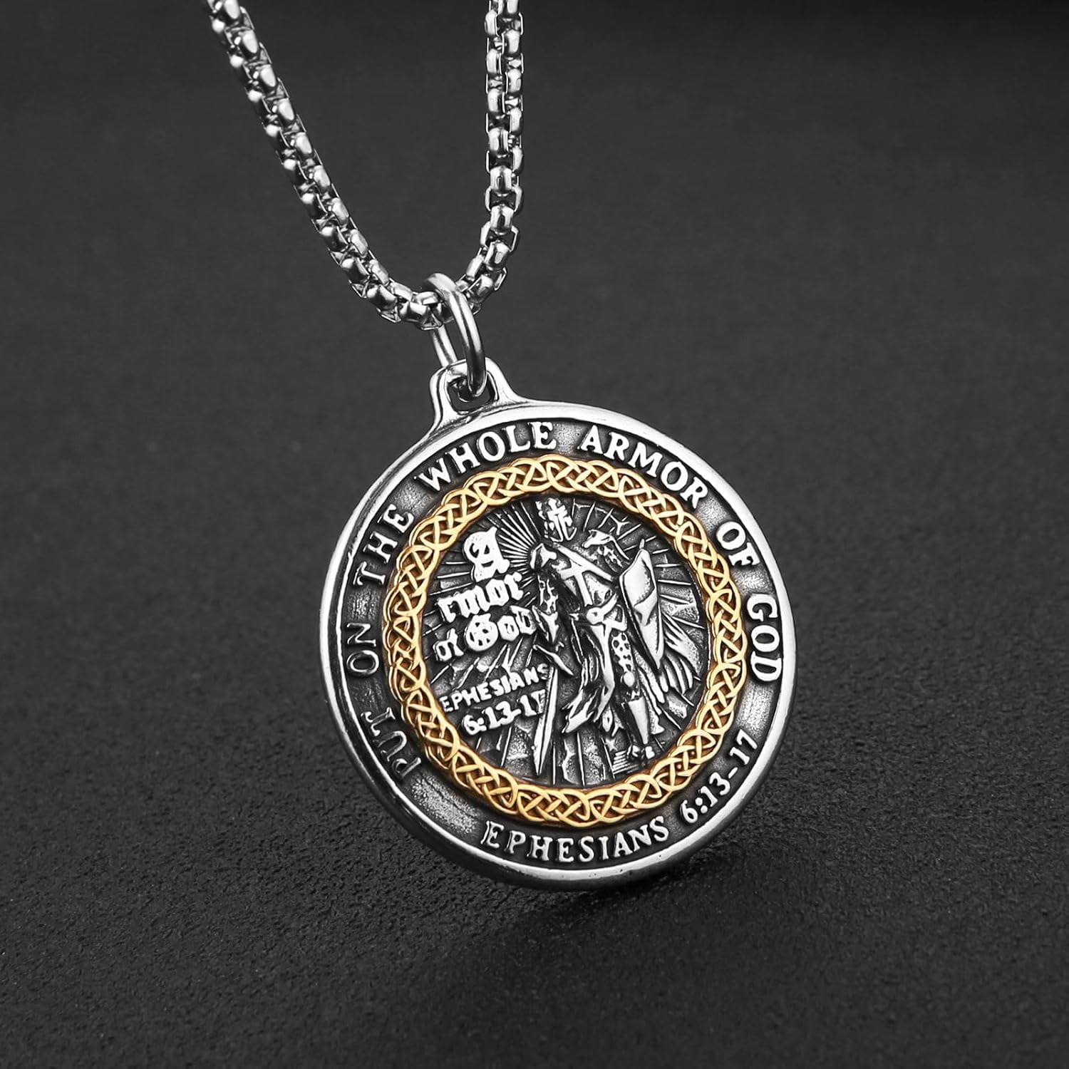 Knights Templar Necklace Men Boys Stainless Steel Medieval Red Cross ...