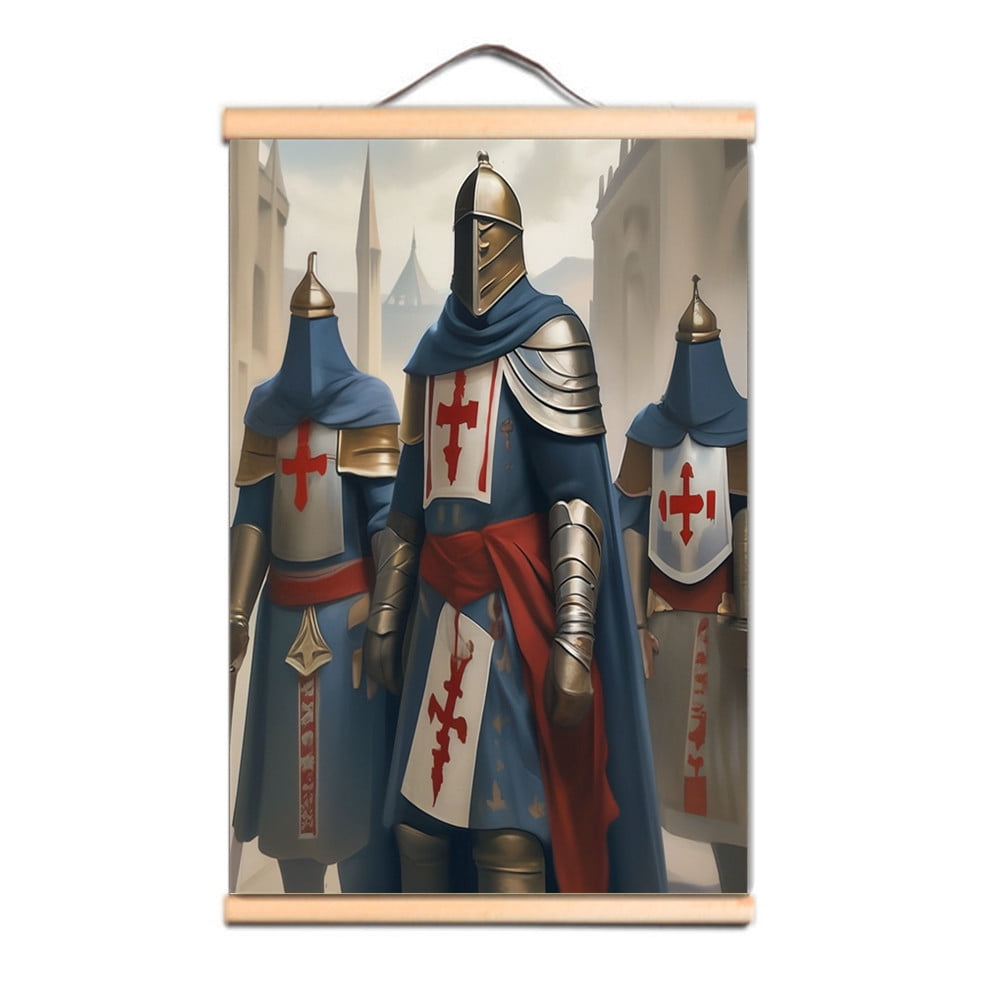 Knights Templar Poster Medieval Crusader Warrior Wall Chart Vintage ...
