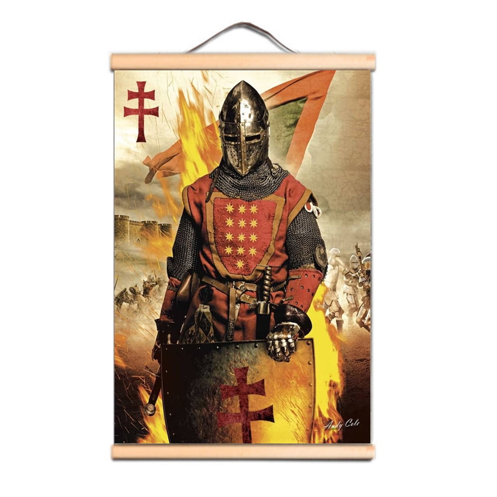 Knights Templar Posters and Prints Wall Hanging Flag Vintage Crusades ...