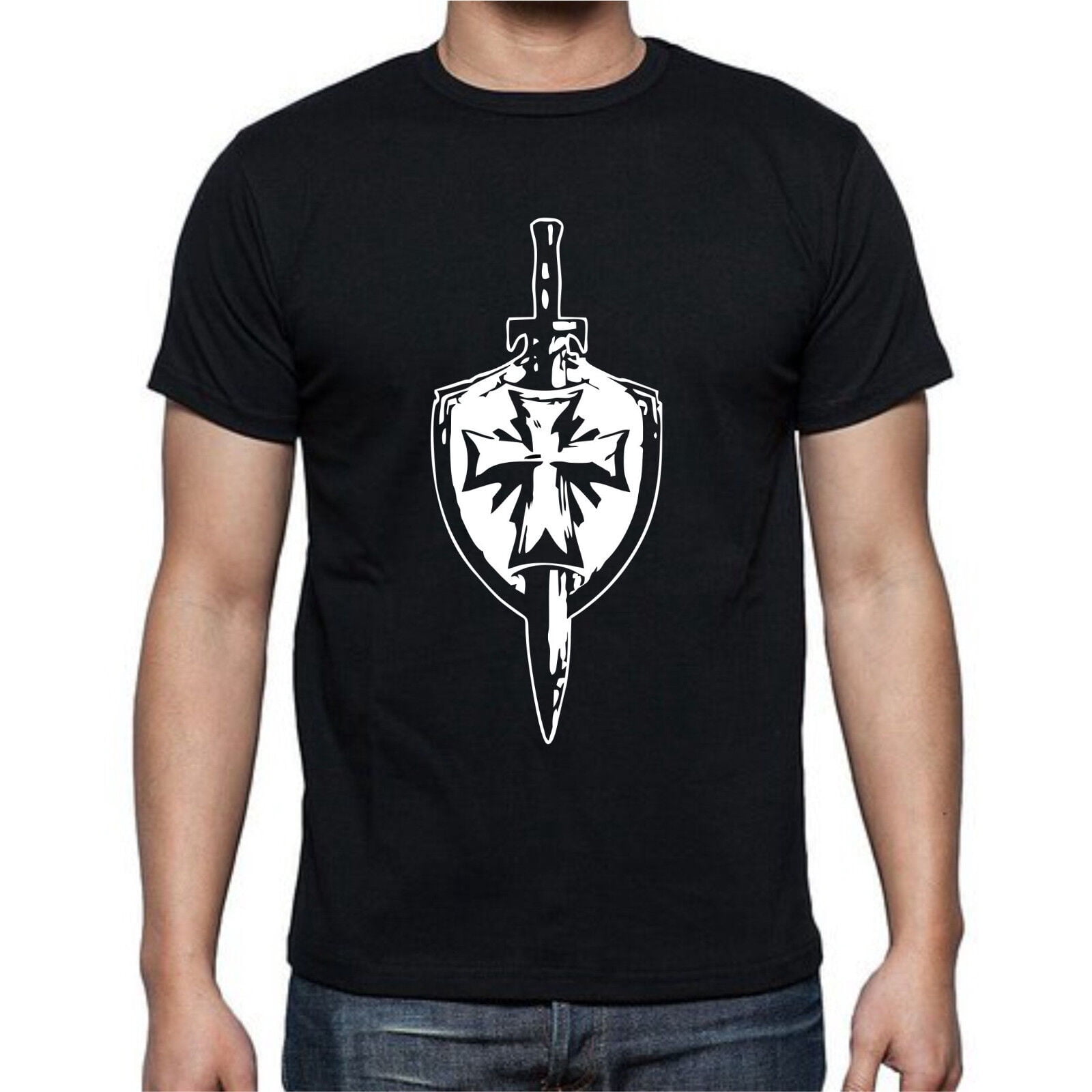 Knights Templar Sword Shield Christ God Jesus T shirt tee - Walmart.com