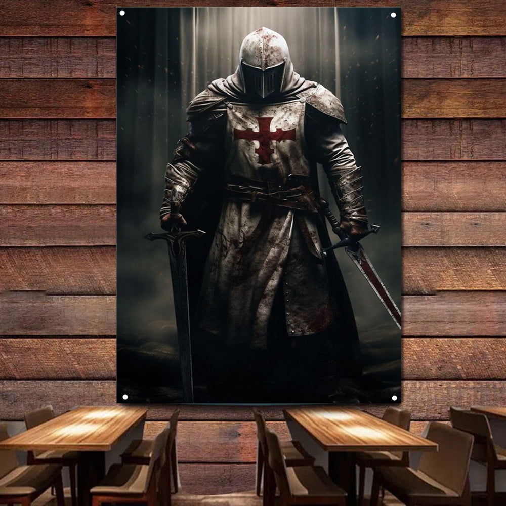 Knights Templar Tapestry Wall Art Posters Crusader Flag & Banner Wall ...