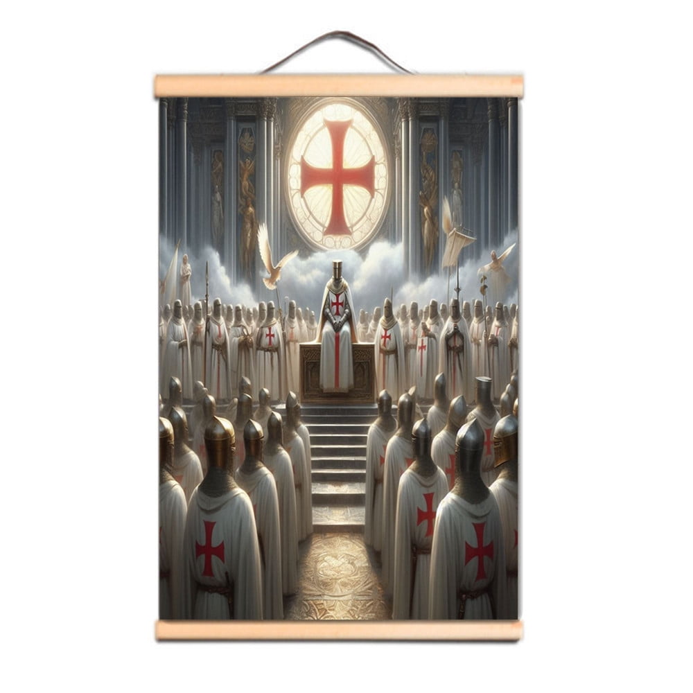 Knights Templar Tapestry Wall Hanging Flag Banner Vintage Room Office ...