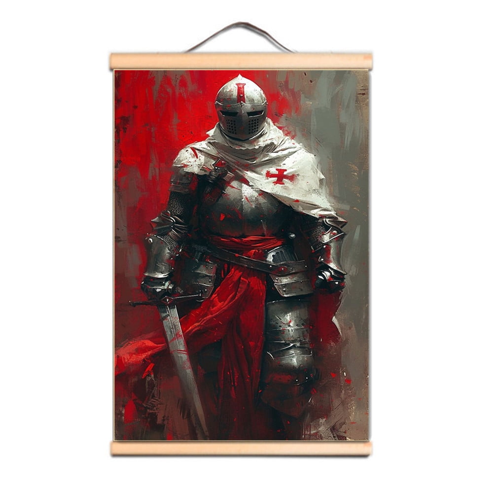 Knights Templar Wall Art Pictures The Crusades Flag Vintage Home Decor Banner Christ Warrior ...