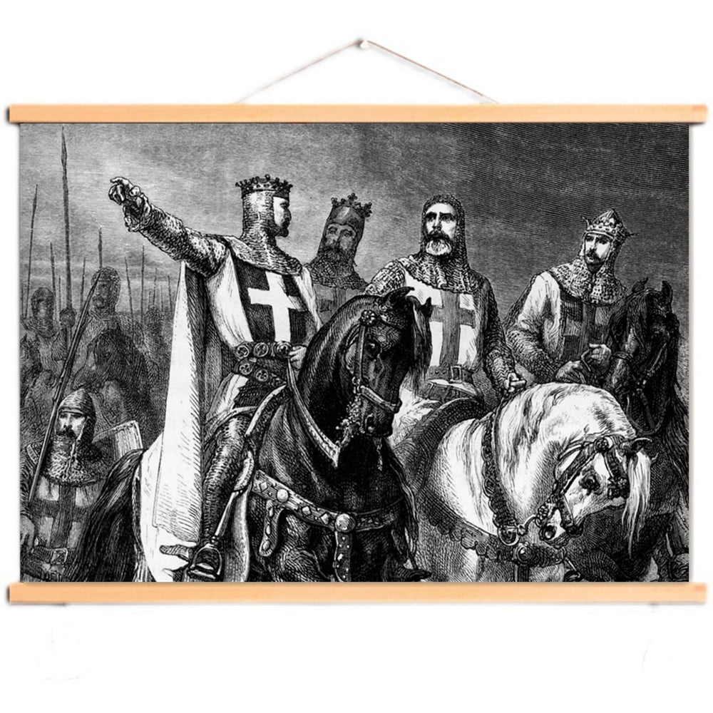 Knights Templar Wall Chart Banner & Flag - Vintage Wall Art Poster for ...