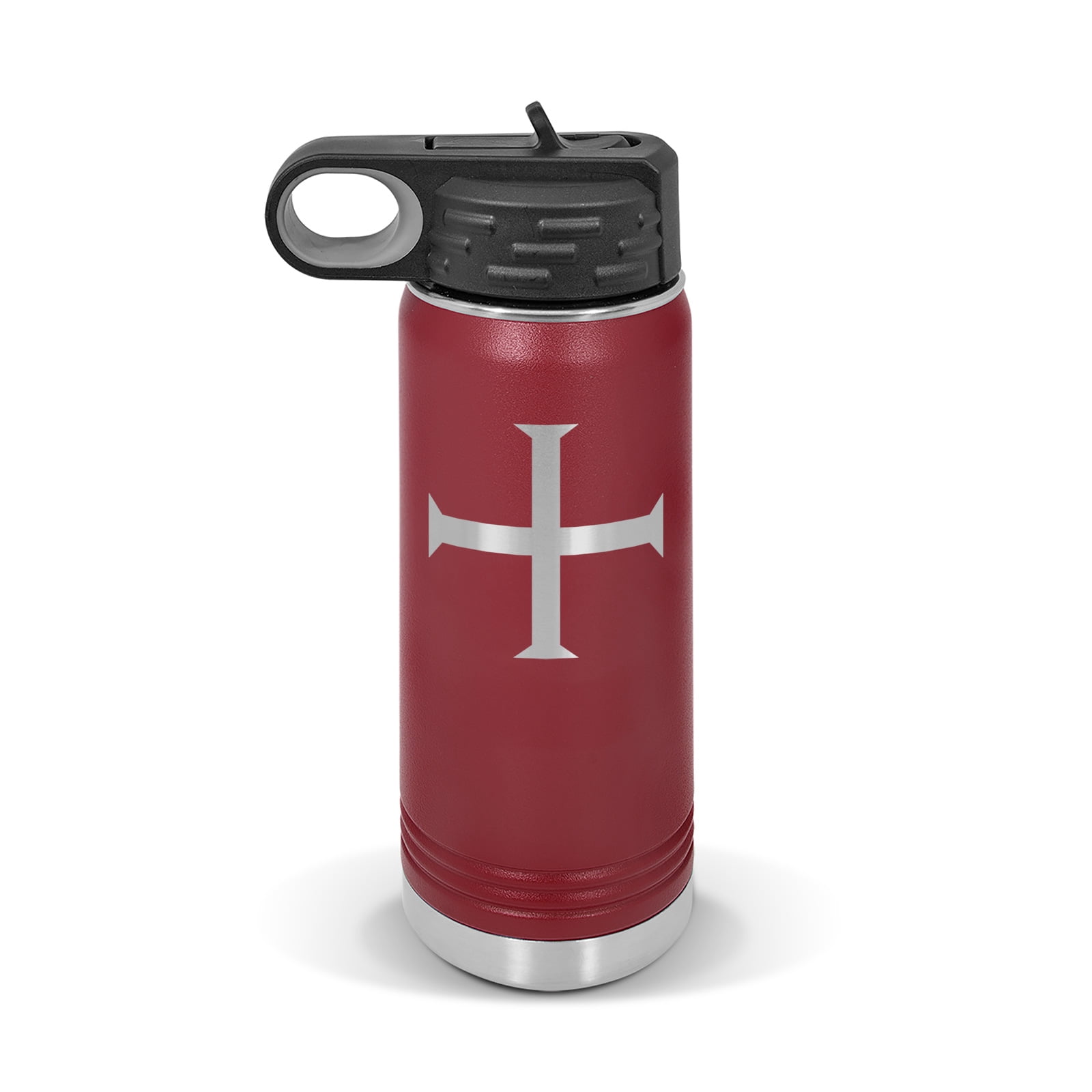 Knights Templar Water Bottle 20 oz - Laser Engraved w/ Flip Top ...