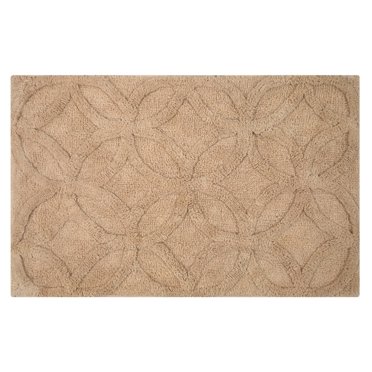 Knightsbridge Link Bath Rug Cotton Non Skid Back - 17x24", Ivory ...