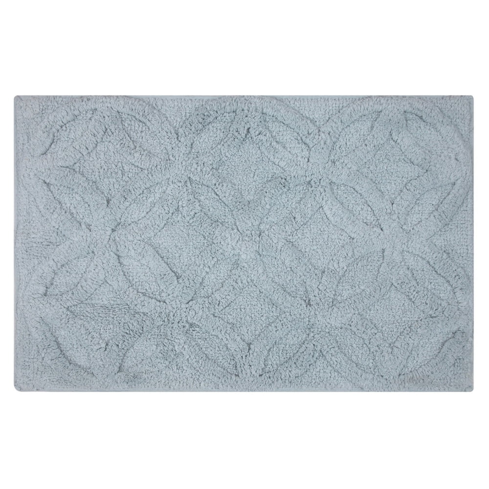 Knightsbridge Arch Bath Rug Cotton Non Skid Back - 24x40", Light Blue ...
