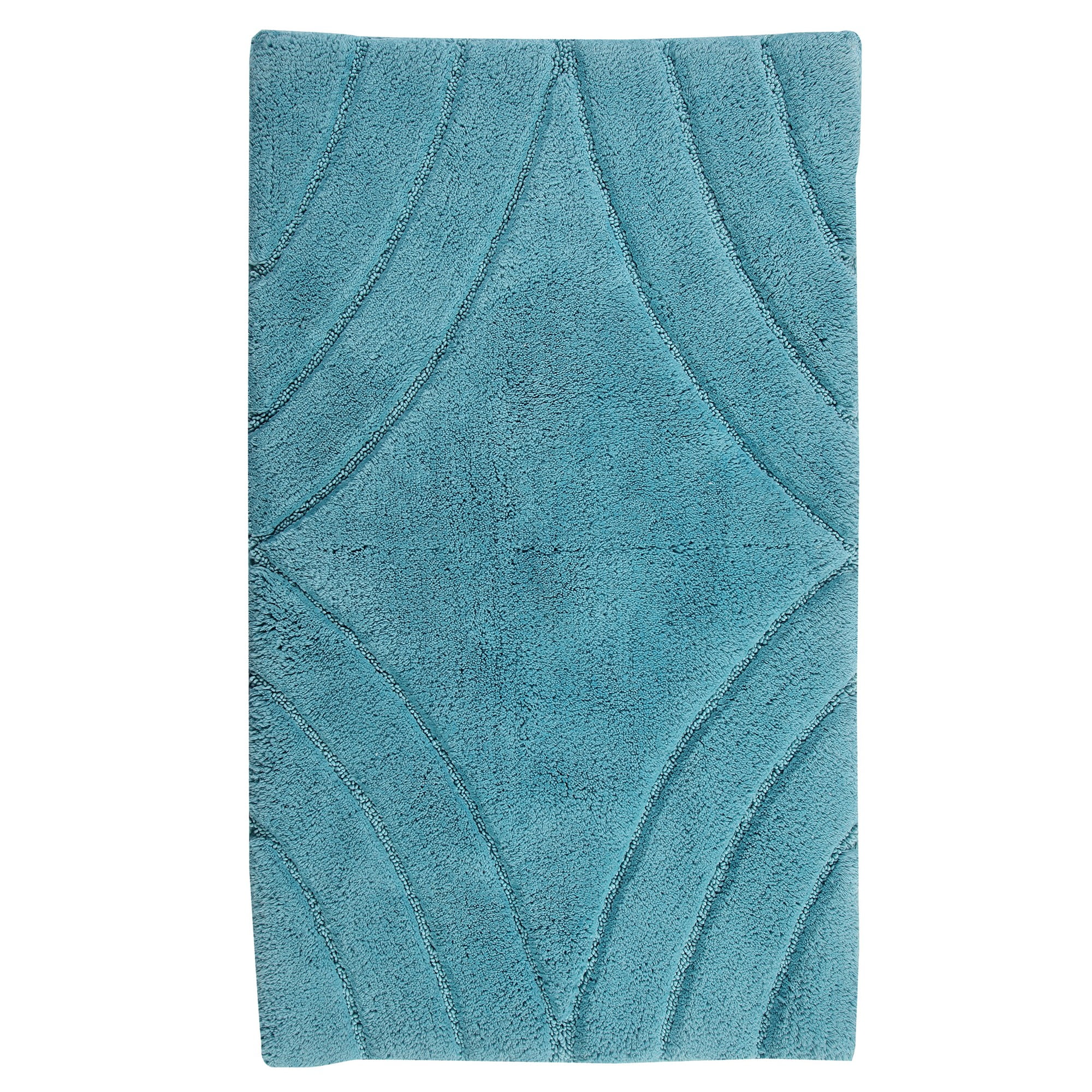 Knightsbridge Diamond 220 GSF Non Skid Back Bath Rug 24 x 40 - Aqua ...