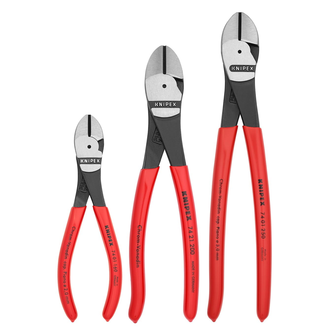 Knipex 002005S2 High Leverage Diagonal Cutter Pliers Tool Set - 3 Piece ...