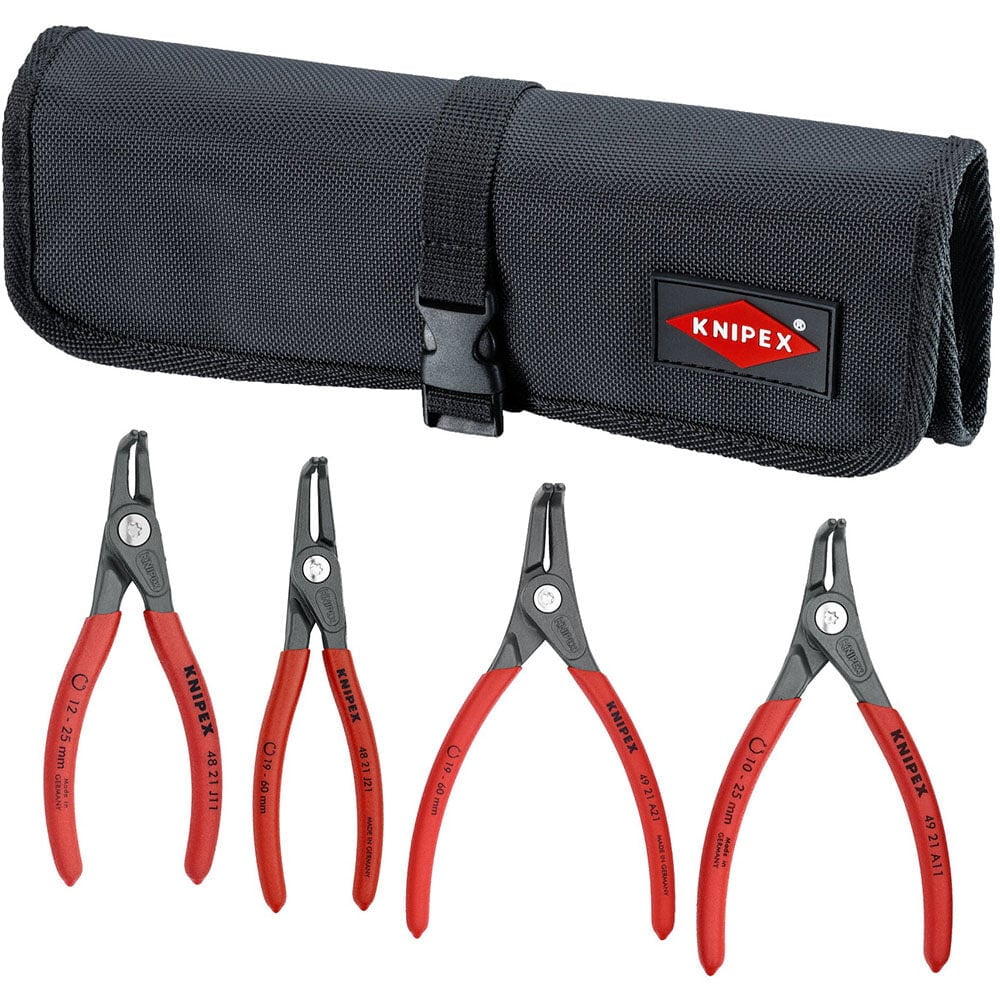 Knipex 9K-00-80-20-US 4 Piece Precision Circlip Pliers Set in Tool Roll ...