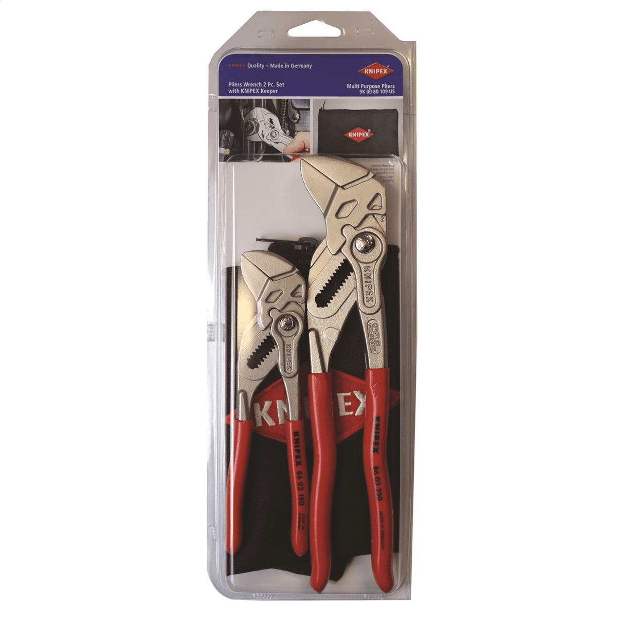 KNIPEX 9K0080109US Pliers Wrench Set 7-1/4 and 10 Inch Smooth Jaw Tools ...
