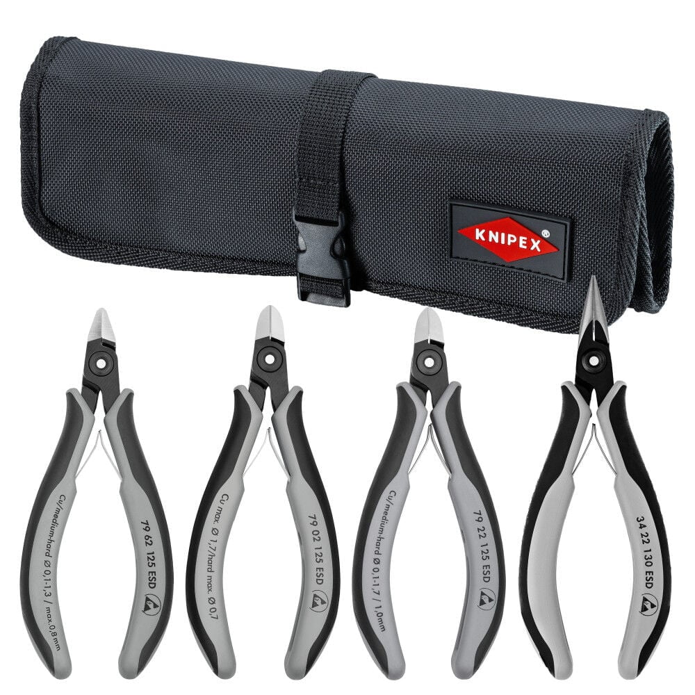 Knipex Electronics Esd Pliers Set In A Tool Roll, 4 Piece - Walmart.com