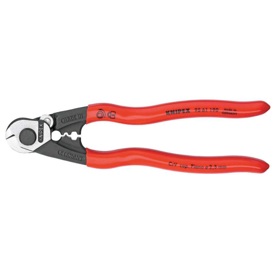 Knipex Wire Rope Cutters, 7 1/2 in, Shear Cut; Precise Crimping ...