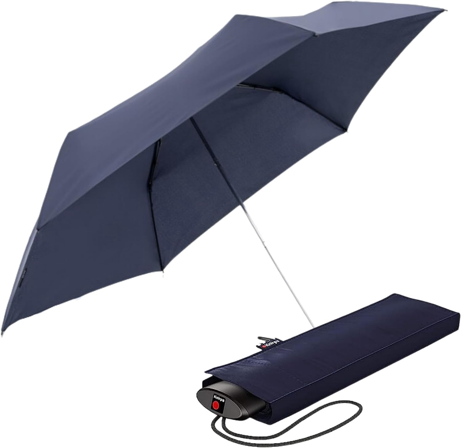 Knirps AS.050 Slim Manual Compact Umbrella with Case, 98cm, Navy ...