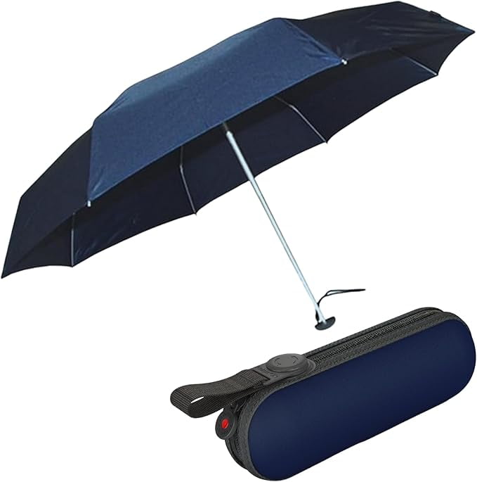 Knirps X1 Manual 7-Rib Pocket Umbrella with Hard Case in Navy – Heat ...