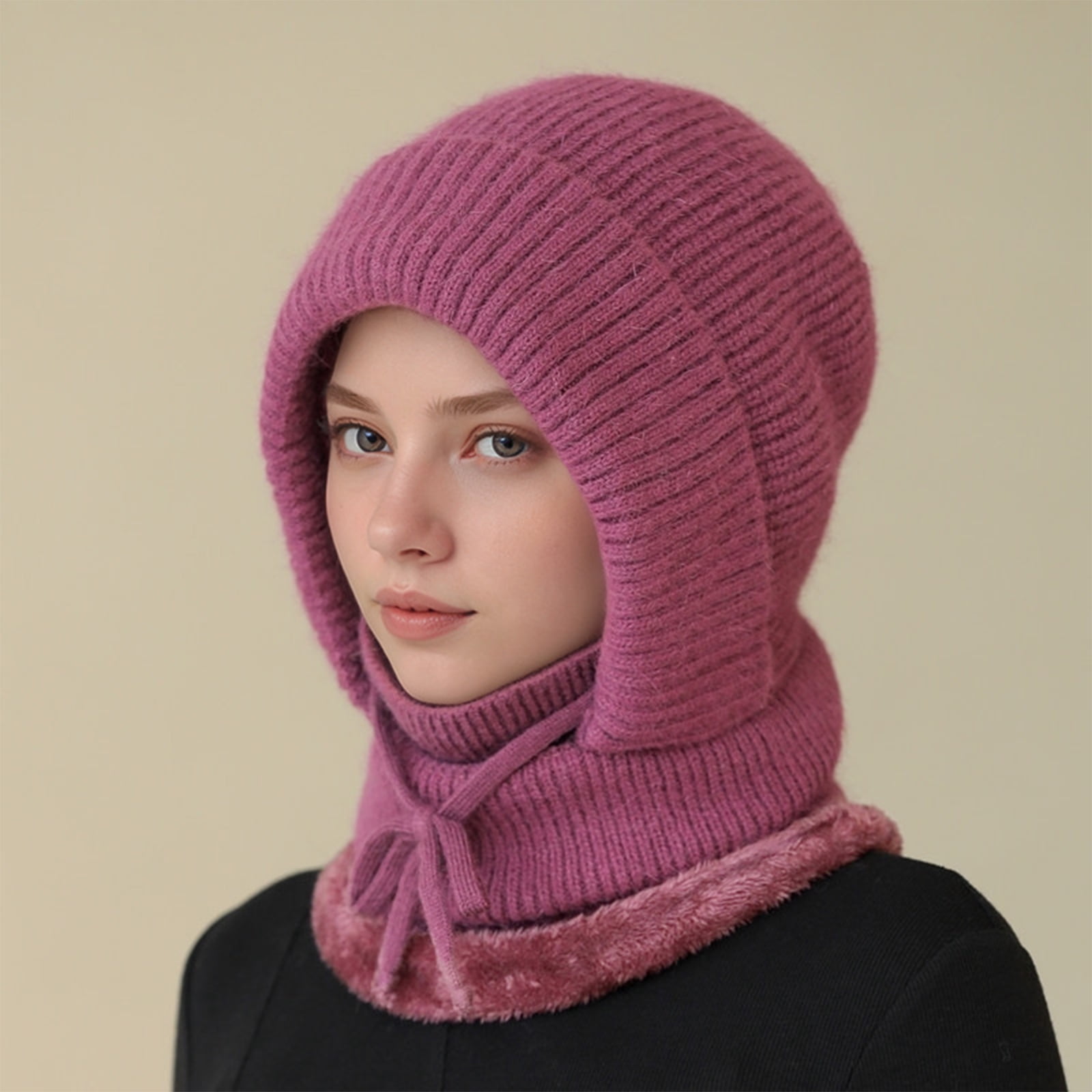 Knit Balaclava Windproof Hooded Scarf Hat Winter Skull Cap Ski Face ...