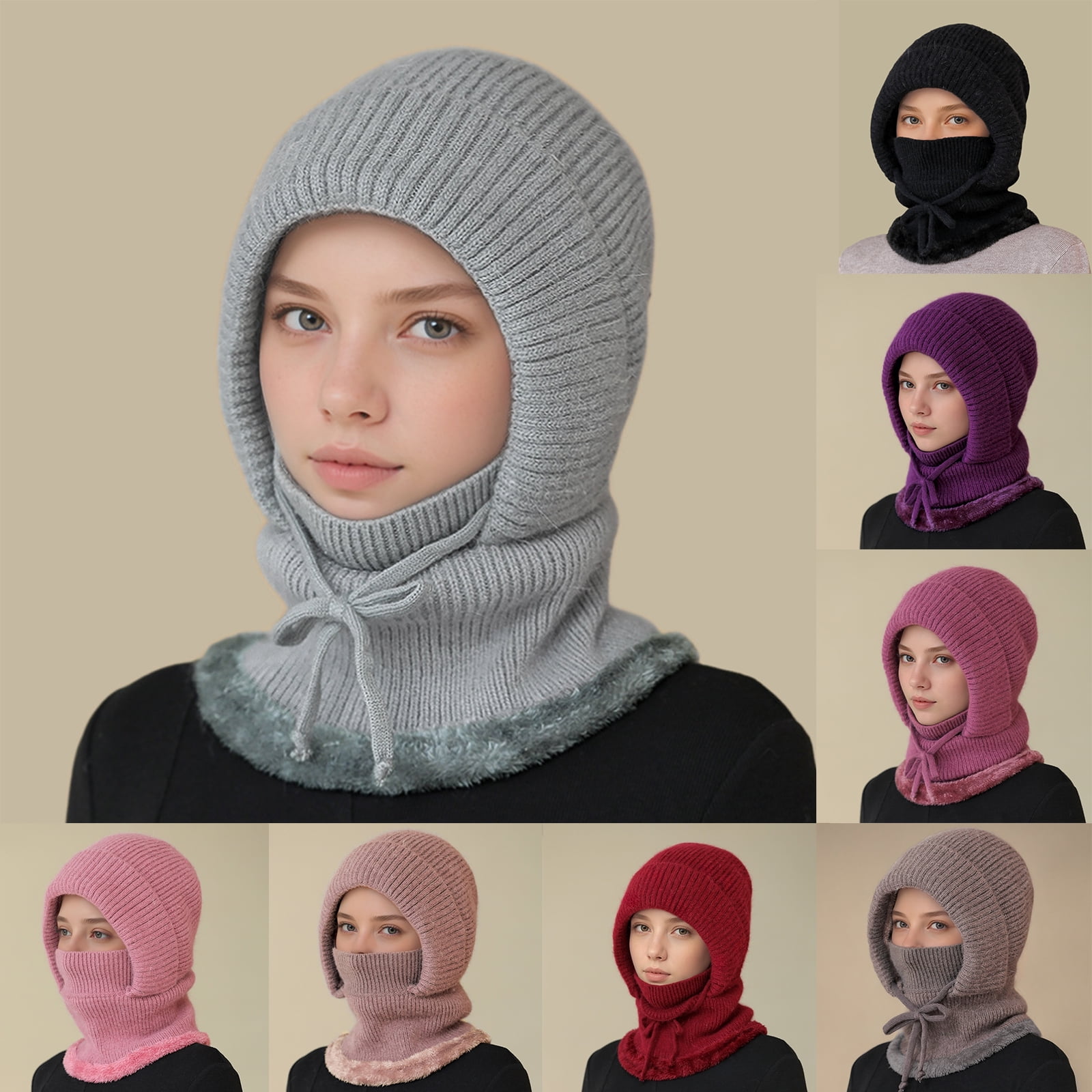 Knit Balaclava Women Winter Hats for Women Winter Face Mask Ski Mask ...