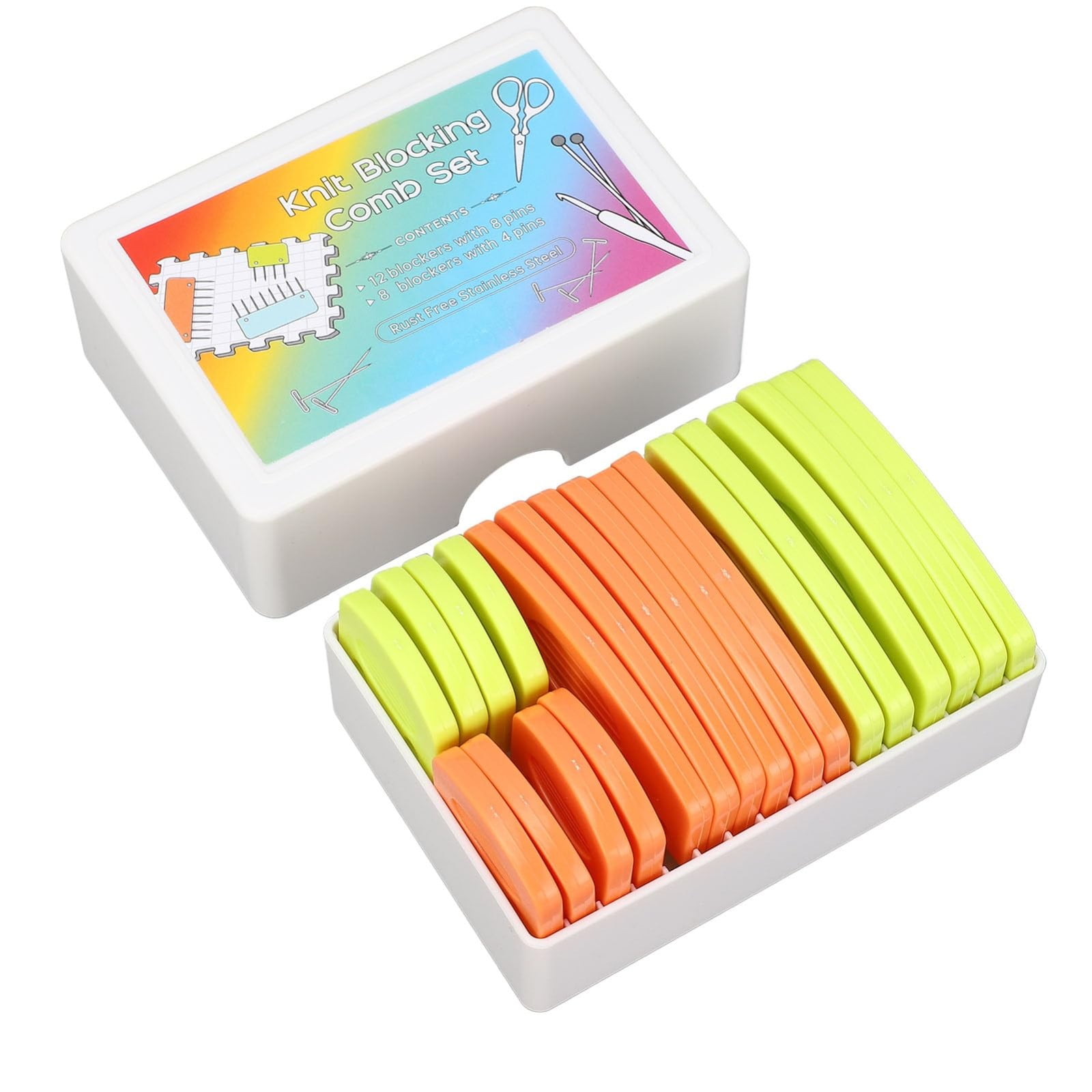 Knit Blocking Combs Set Crochet Sewing Combs for Home Orange Yellow ...