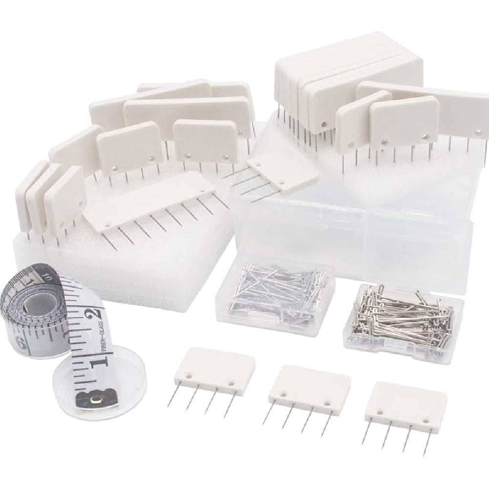 Knit Blocking Pins Kit - 25 Pcs Knit Blockers & 100 T-pins Kit for ...