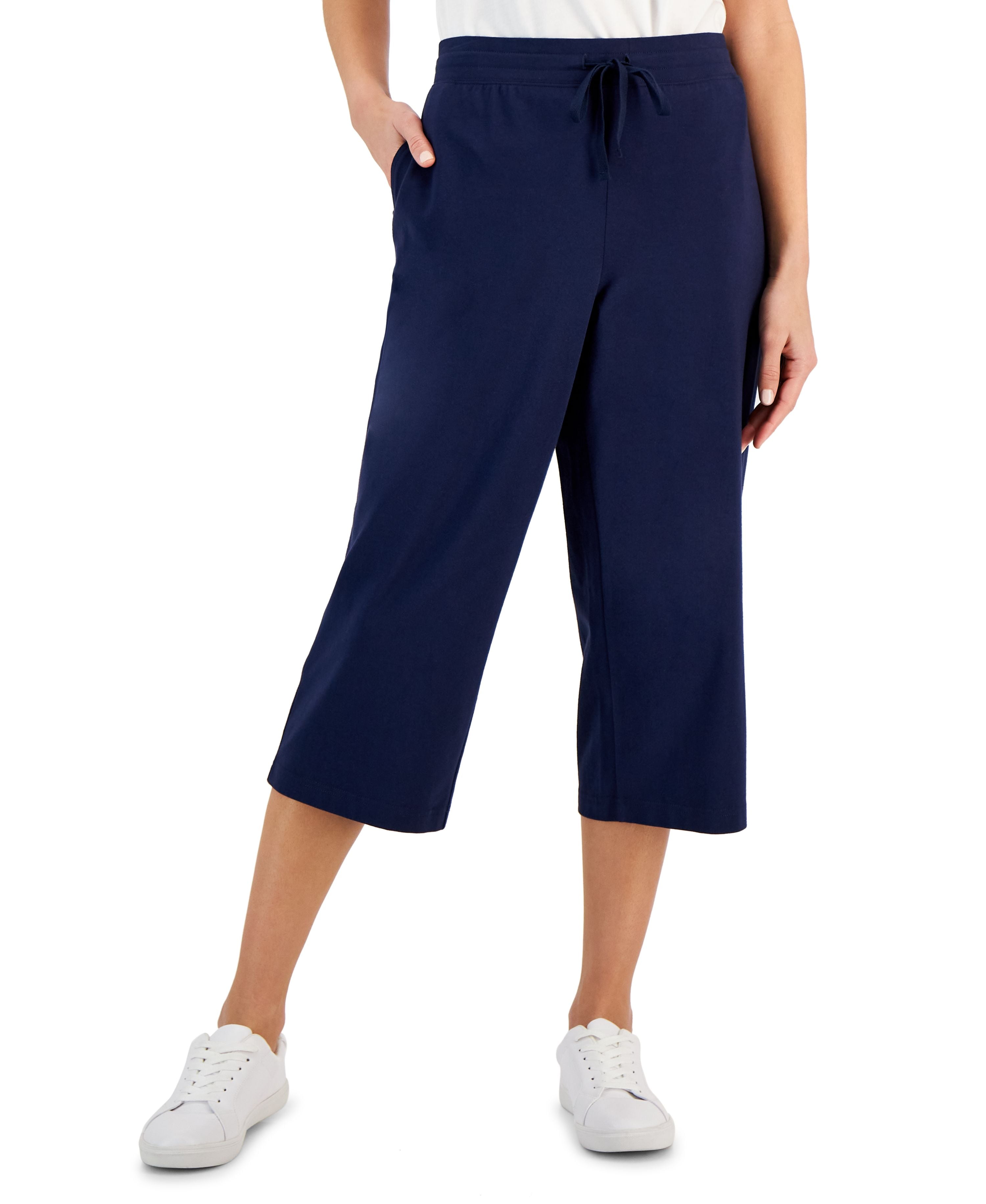 Knit Capri Pull on Pants Intrepid Blue S - Walmart.com