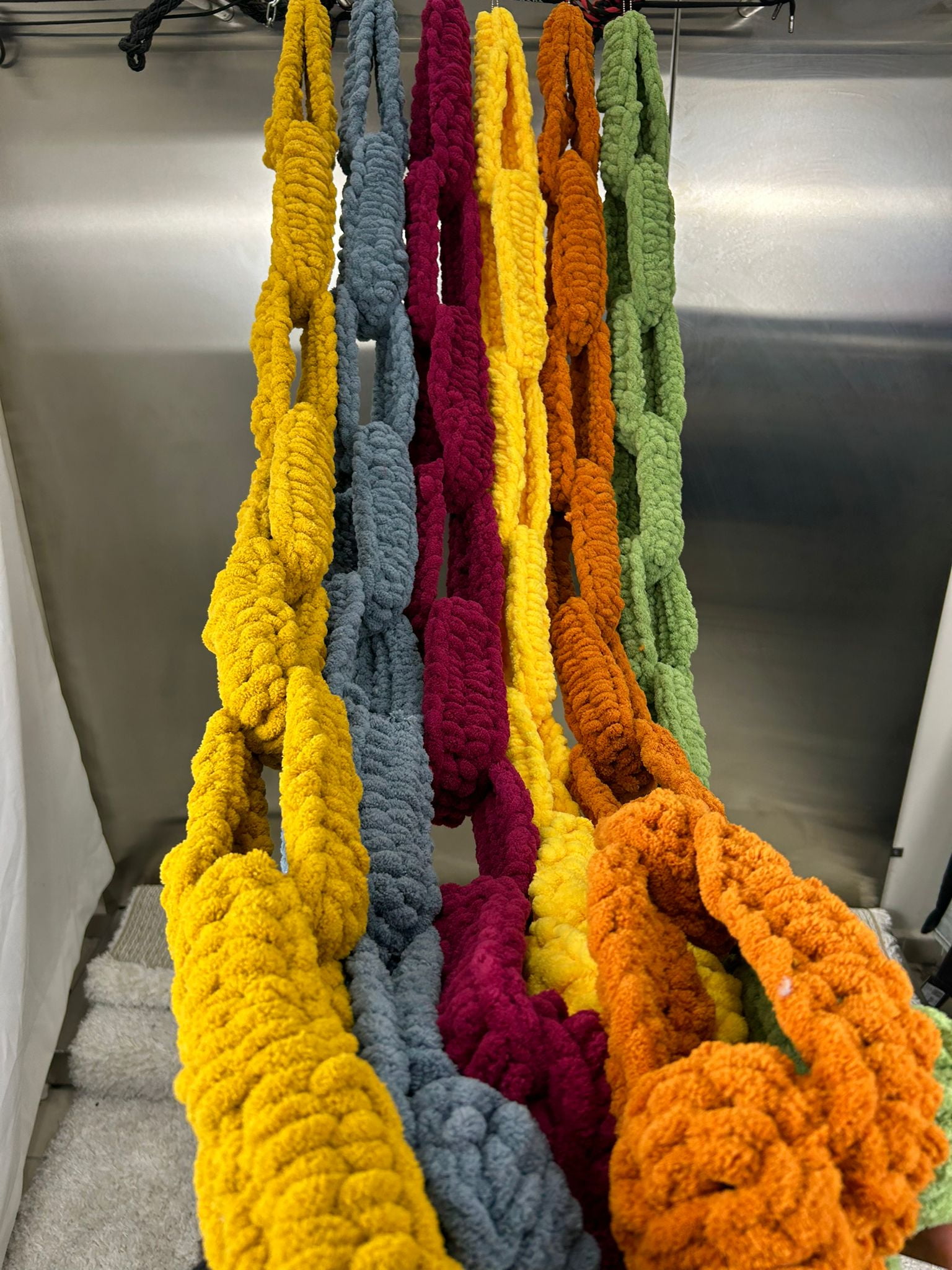 Knit Crochet Shawl Scarf multi color Chain wrap for head neck cute gift ...