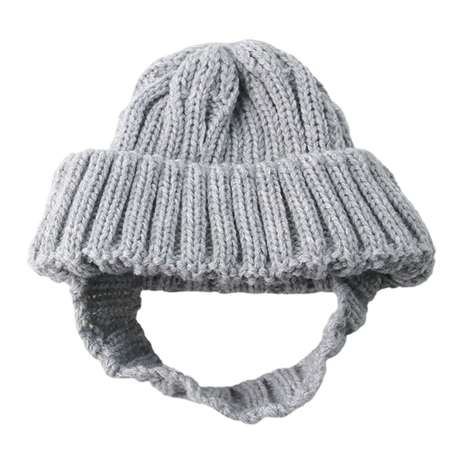 Knit Dog Beanie With Ear Flaps,Dog Winter Pilot Hat with Ear Flaps for ...